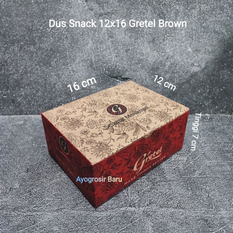 Jual Dus Kraft 12x16 per 100 pcs GS Brown Gretel Kraft Kotak Kue Snack ...