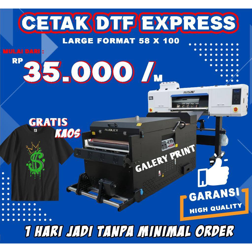 Jual Jasa Makloon Sablon Print / Cetak DTF Large Format 60 x 100 per cm Murah dan Cepat Promo ...