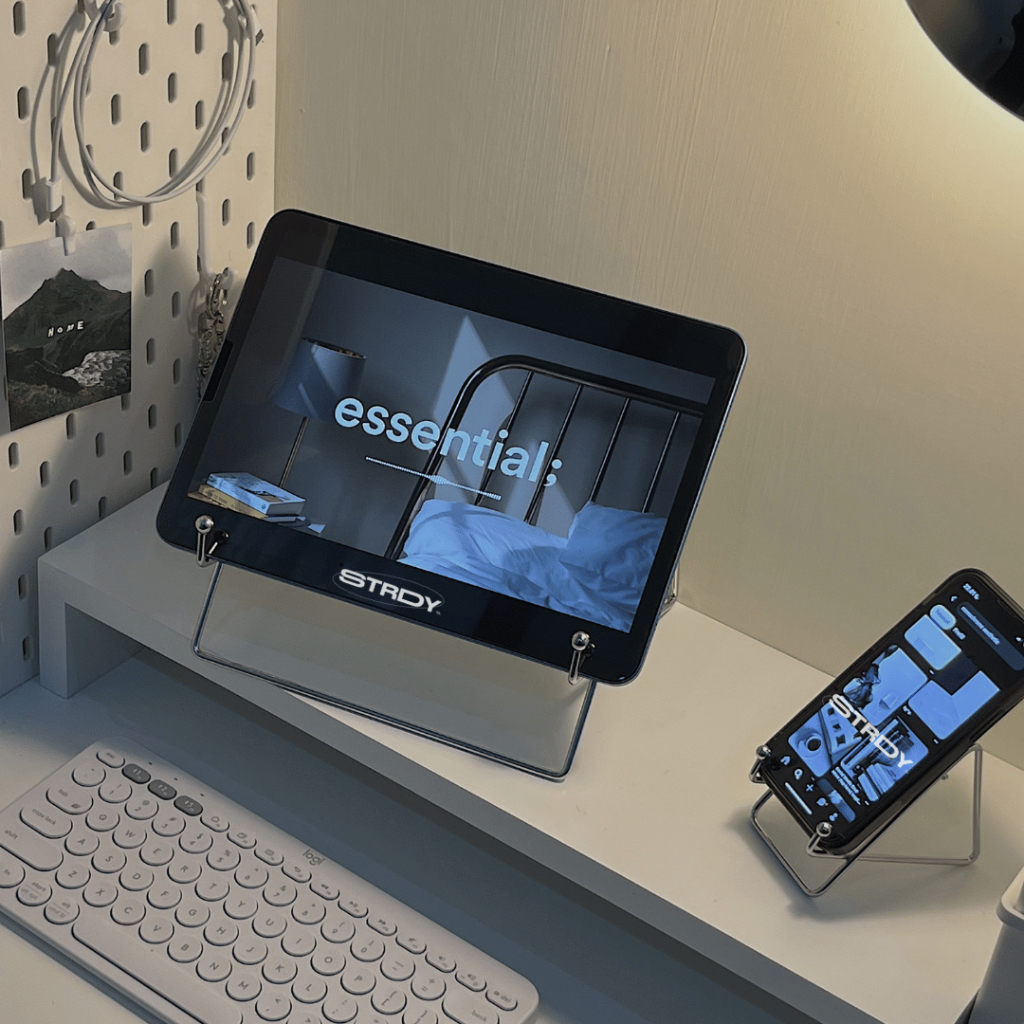 Jual [STRDY.] Aesthetic ipad and handphone stainless steel stand ...