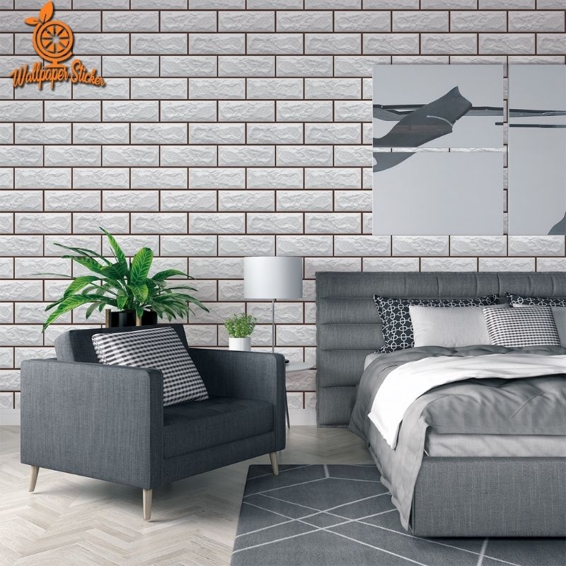 Jual Wallpaper Dinding Motif Bata Wallpaper Dinding Bata Abu Wallpaper ...