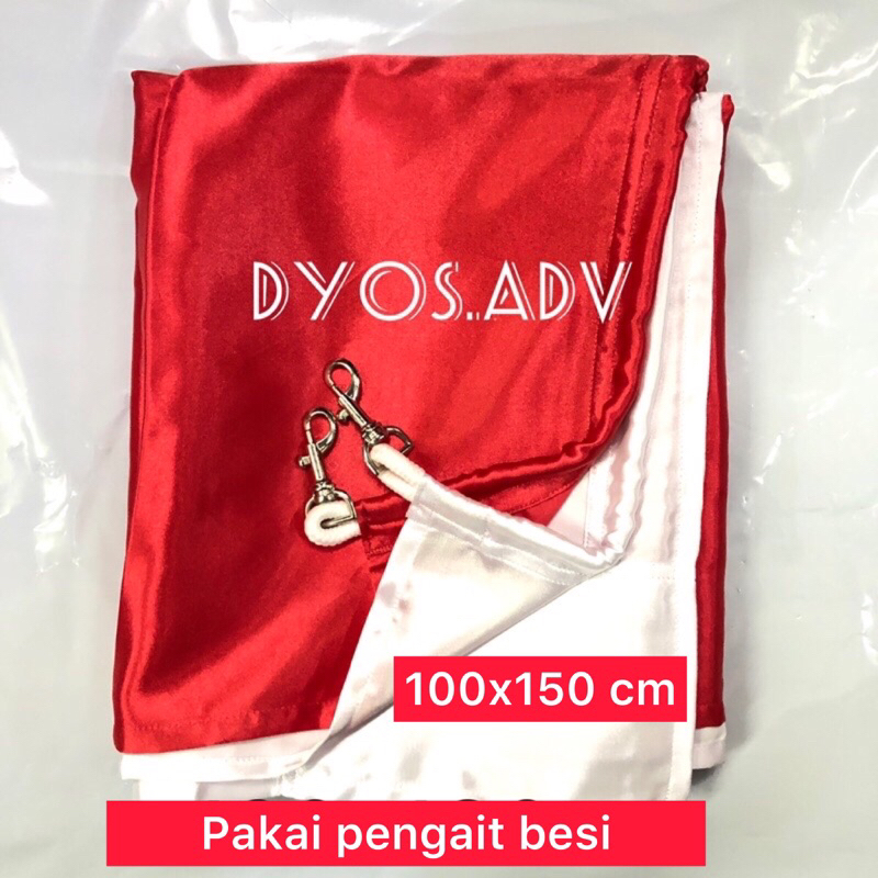Jual Bendera merah putih 100 x 150 cm satin pakai pengait besi | Shopee ...