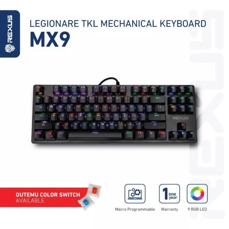 Jual Rexus Legionare Mx9 mechanical Gaming Keyboard RGB TKL size ...