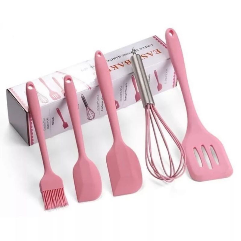 Jual 5in 1 Spatula Set Alat Masak Sutil Set Isi 5 Utensil Silicone Set ...
