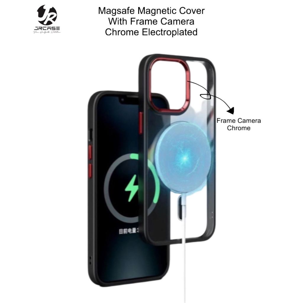 Jual JRCASE Premium Magsafe Magnetic Frame Chrome iPhone 13 13 Pro Max 12 12 Pro Max 11 BLACK ...