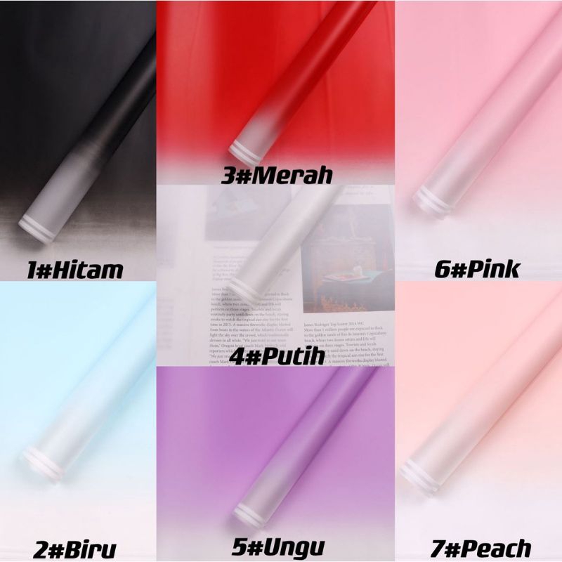 Jual 5 Lembar Kertas Buket Gradasi Cellophane List Putih Gradien ...