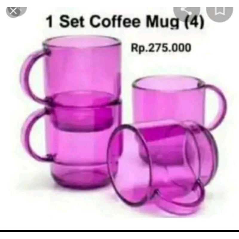 Jual Clear Mug Tupperware (isi 4 gelas) | Shopee Indonesia