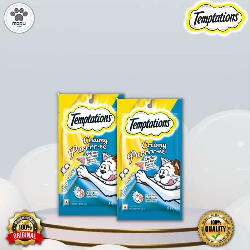 Jual Temptations Creamy Puree Chicken Tuna Snack Camilan Kucing 48gr ...