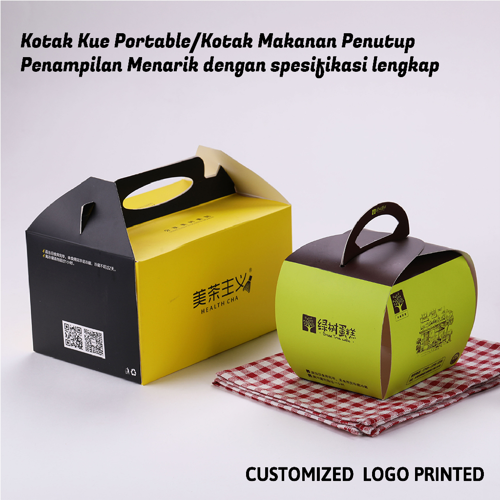 Jual Kotak kue dengan pegangan/Dessert cake box Makanan penutup sekali ...