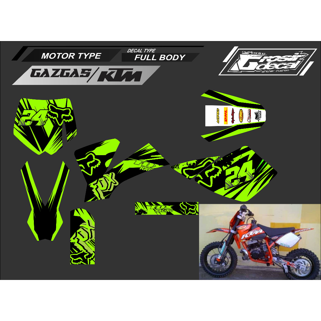 Jual Sticker Stiker Trail Mini NRG 50cc / KTM 50cc / Gazgas 50cc Full ...