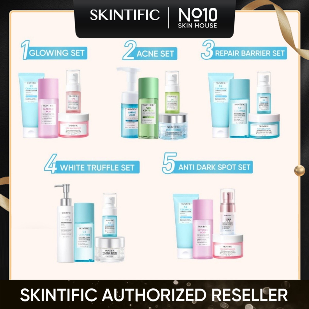 Jual Skintific 4pcs Paket Skincare with serum - Low pH Cleanser ...