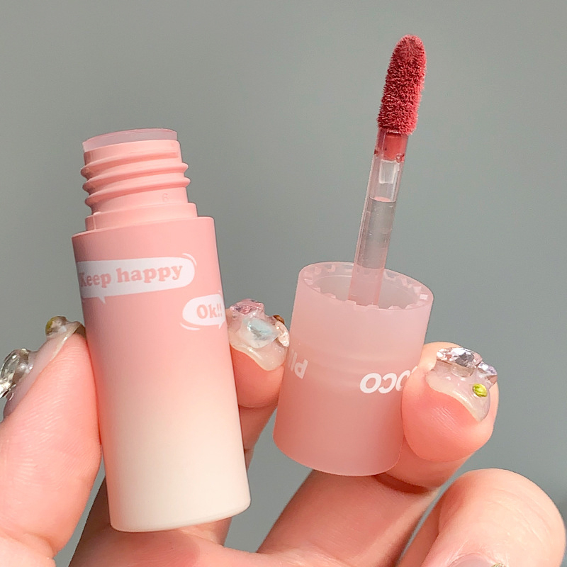 Jual [COD]PINK COCO Lip Glaze Moisturizing Peach Velvet Matte Lip Mud ...