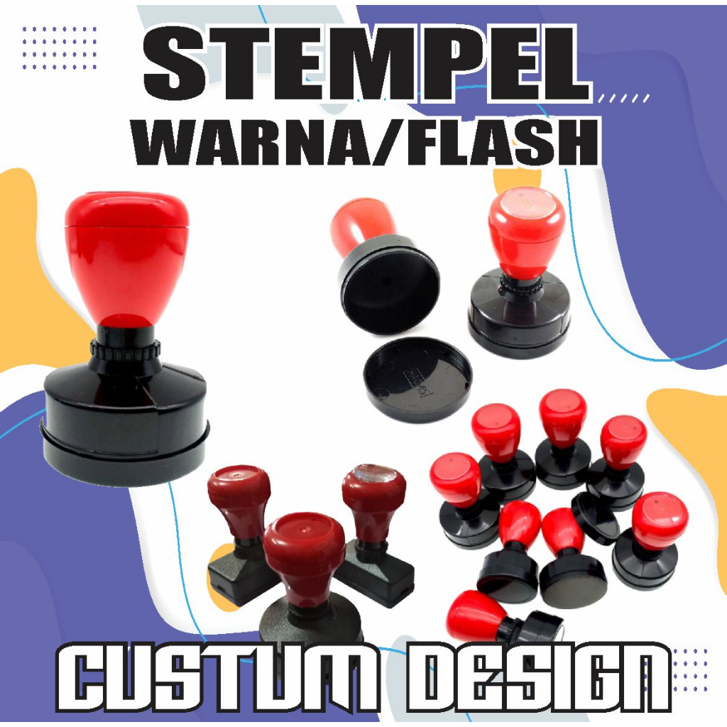 Jual Stempel Warna Otomatis/Flash Bulat/Oval/Kotak Kostum Design Harga Murah | Shopee Indonesia