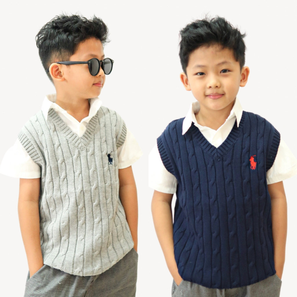 Jual VEST RAJUT ANAK PREMIUM - RALPH KNIT VEST - Rompi Cable Knit ...