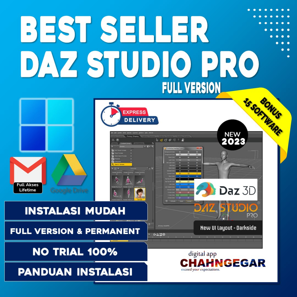 Jual DAZ Studio Professional 2024 Full Version Lifetime Software 3D ...