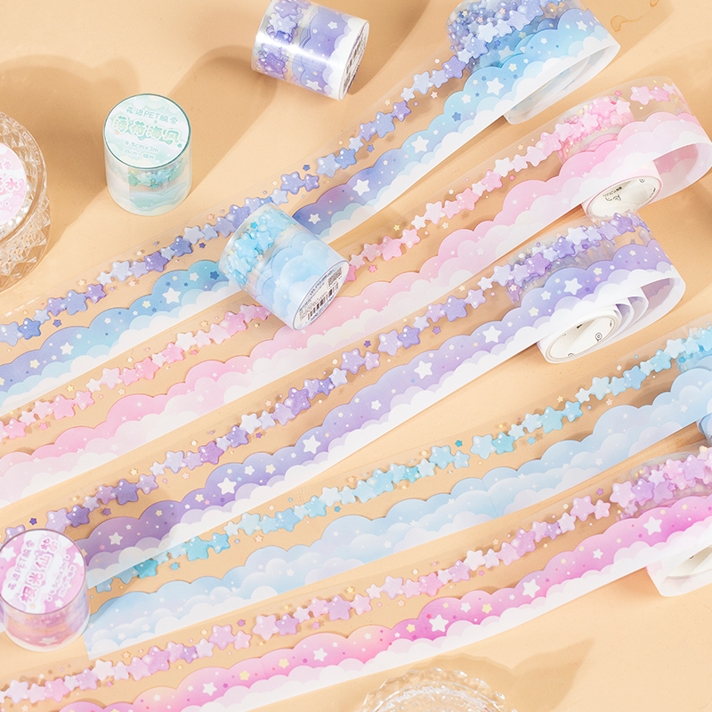 Jual PET Tape stiker awan star cantik aesthetic Masking tape sticker ...