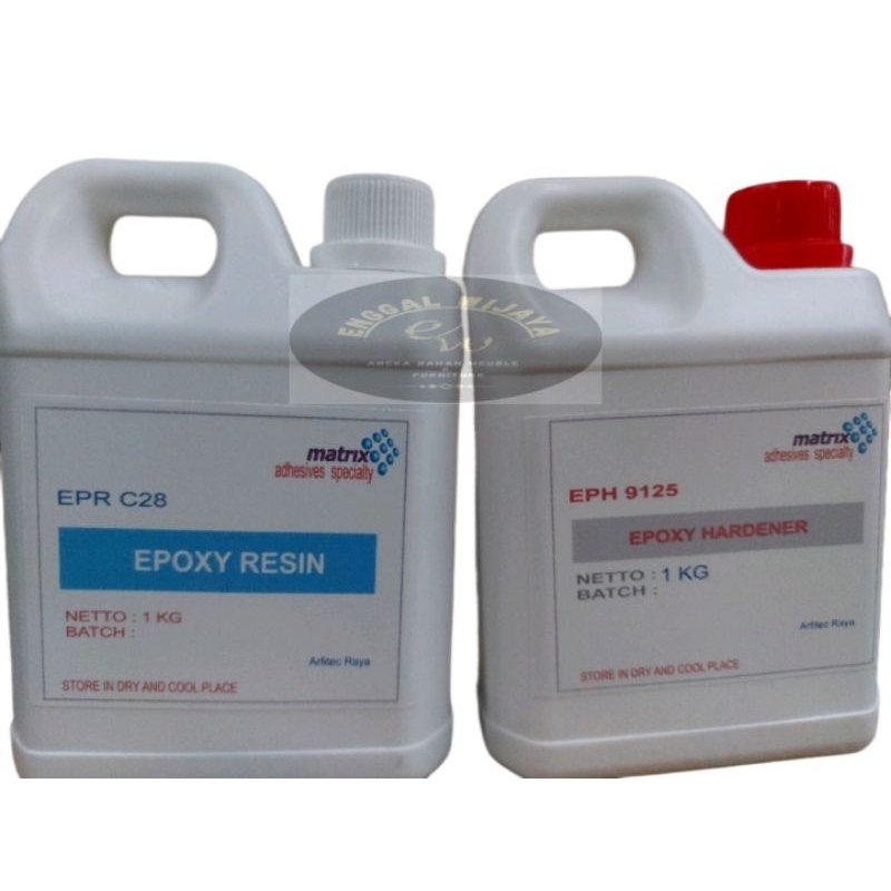 Jual LEM KAYU EPOXY MATRIK SERBAGUNA 1SET HARDENER & RESIN KEMASAN (2KG ...