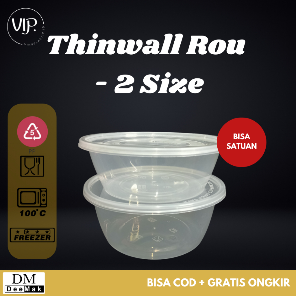 Jual Thinwall Bulat/RB 800ml - 1000ml / Thinwall Round/RB 800ml - 1000ml (Ecer) | Shopee Indonesia