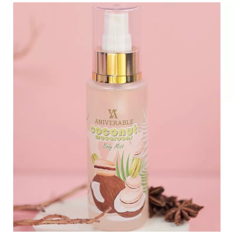 Jual PRELOVED ANIVERABLE COCONUT MACAROONS BODY MIST | Shopee Indonesia