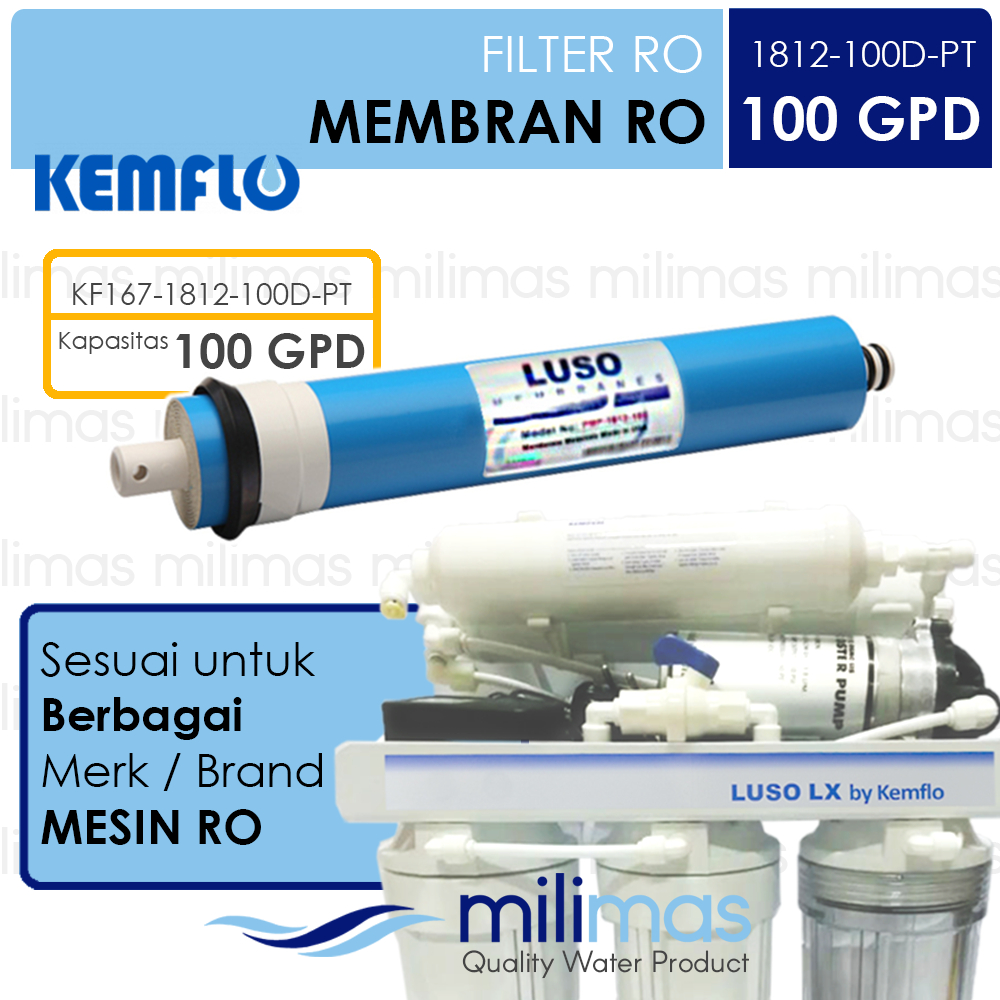 Jual LUSO - Reverse Osmosis (RO) Membran 100 GPD - KF167-1812-100D-PT ...