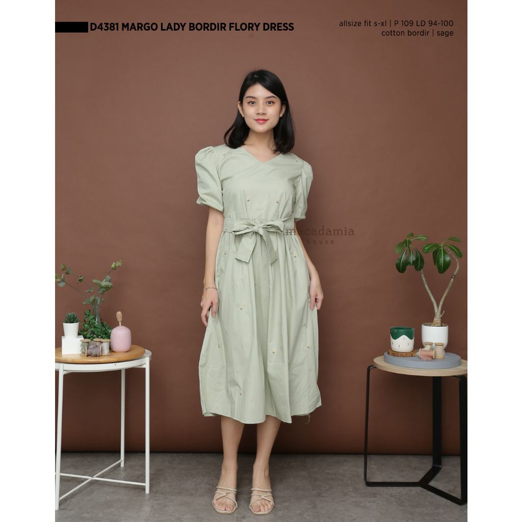 Jual Macadamia House - D4381 Margo Lady Bordir Flory Dress Wanita ...