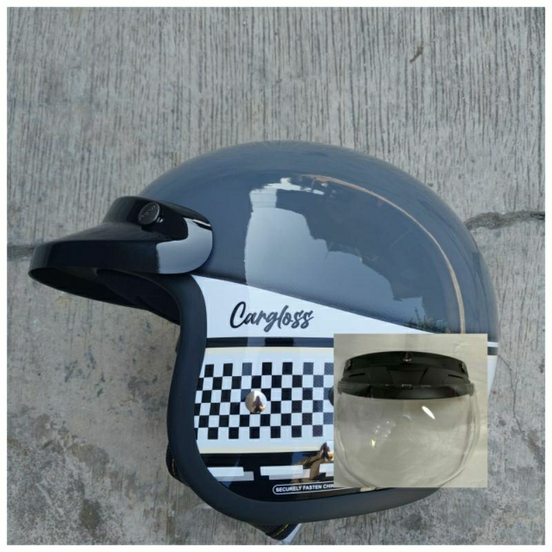 Jual helm Cargloss Cfm retro Army Chessis Classic dark grey original ...