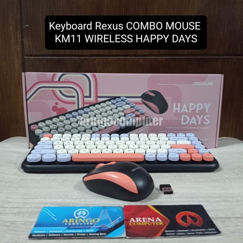 Jual Keyboard Rexus COMBO MOUSE KM11 WIRELESS HAPPY DAYS | Shopee Indonesia