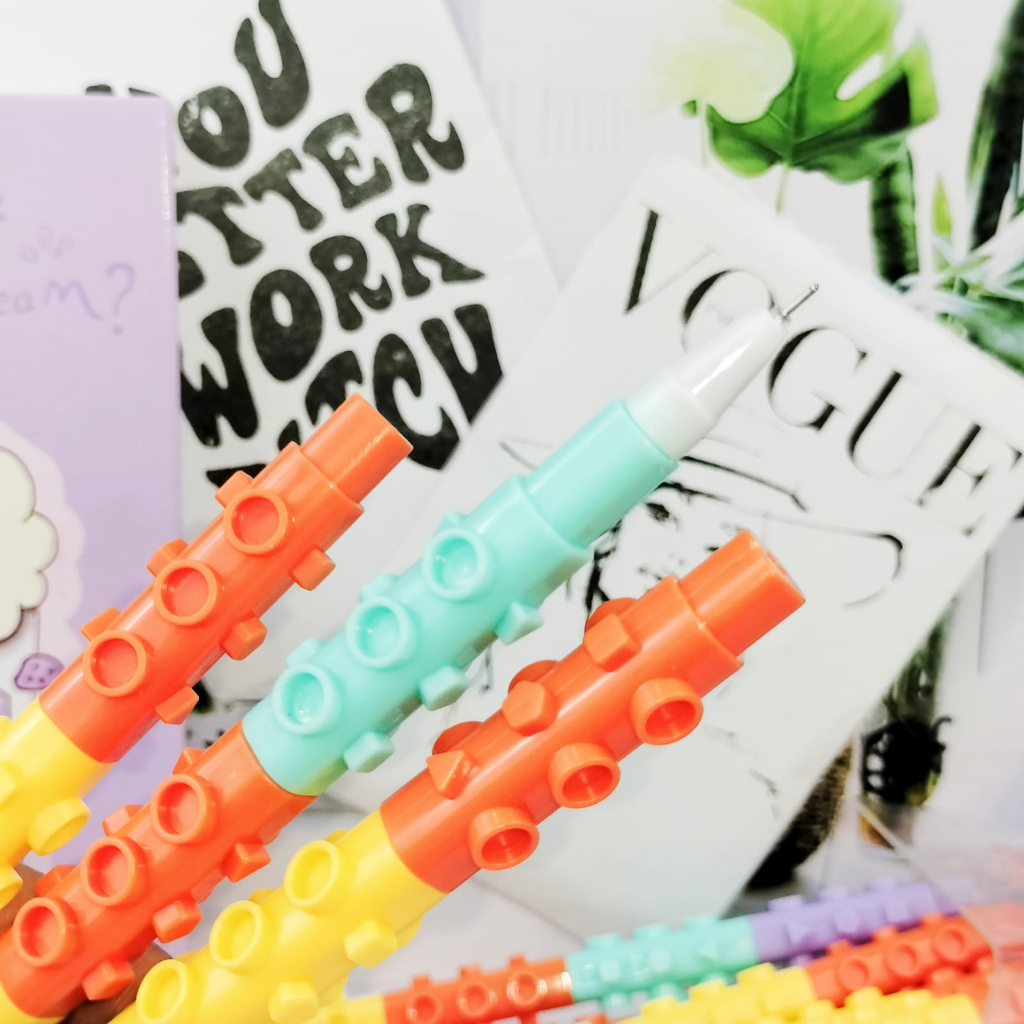 Jual Pulpen Gel Lego Susun Super Unik Pen Lucu tinta hitam Harga ...