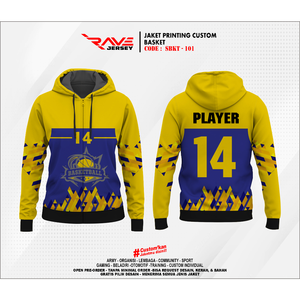 Jual JAKET OLAHRAGA BASKET FULL PRINTING SUBLIM CUSTOM (DESAIN SUKA ...