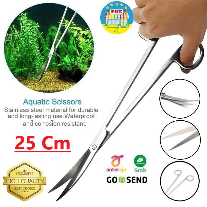 Jual GUNTING AQUASCAPE LURUS PANJANG TRIMMING CLAMPER STAINLESS STELL ...