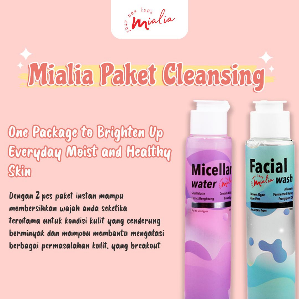 Jual Mialia Double Cleansing Pembersih Wajah MakeUp semua jenis kulit ...