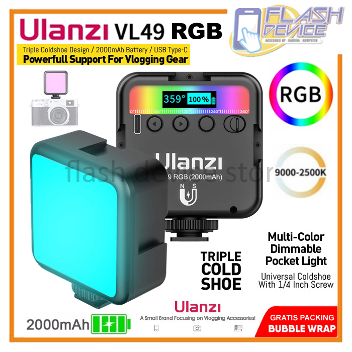 Jual LED ULANZI VL49 RGB Light Lampu Portable Video Photo Camera | Shopee Indonesia