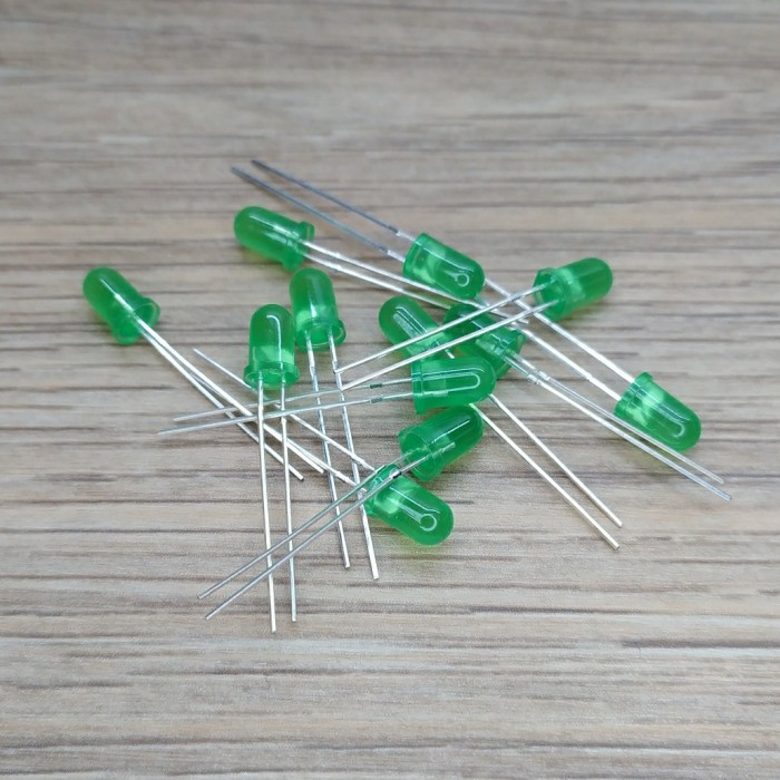 Jual LED 5mm Green Round Diffused Hijau 5 mm usually use for indicator ...