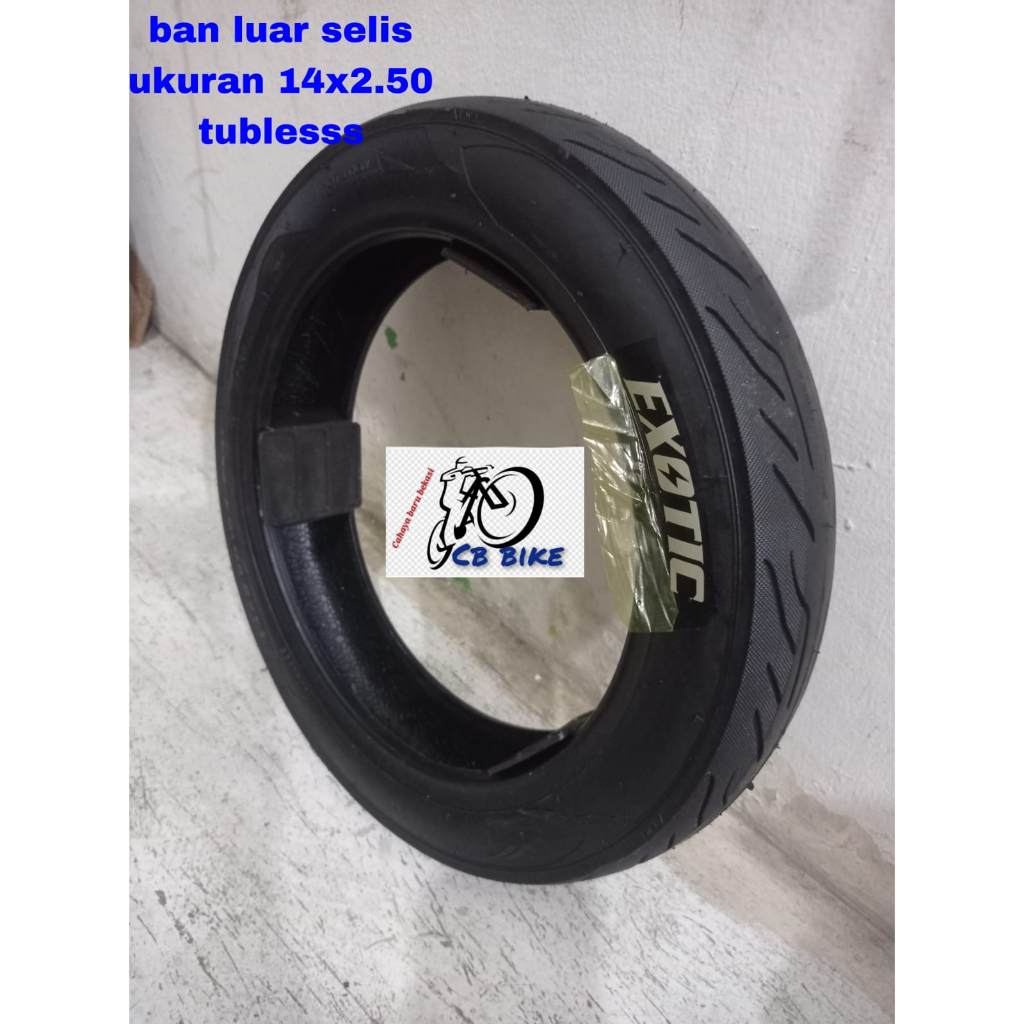 Jual BAN LUAR SEPEDA LISTRIK MERK EXOTIC UKURAN 14X2-50 TUBLESS ...