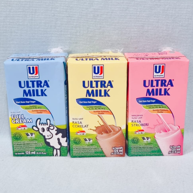 Jual Ultra Milk UHT Rasa Full Cream / Cokelat / Stroberi (1 Pcs ...