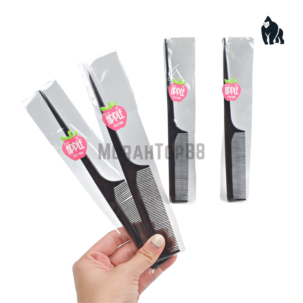 Jual Sisir Hitam Apple Dengan Plastik / Sisir Sasak Salon Lancip Gagang ...