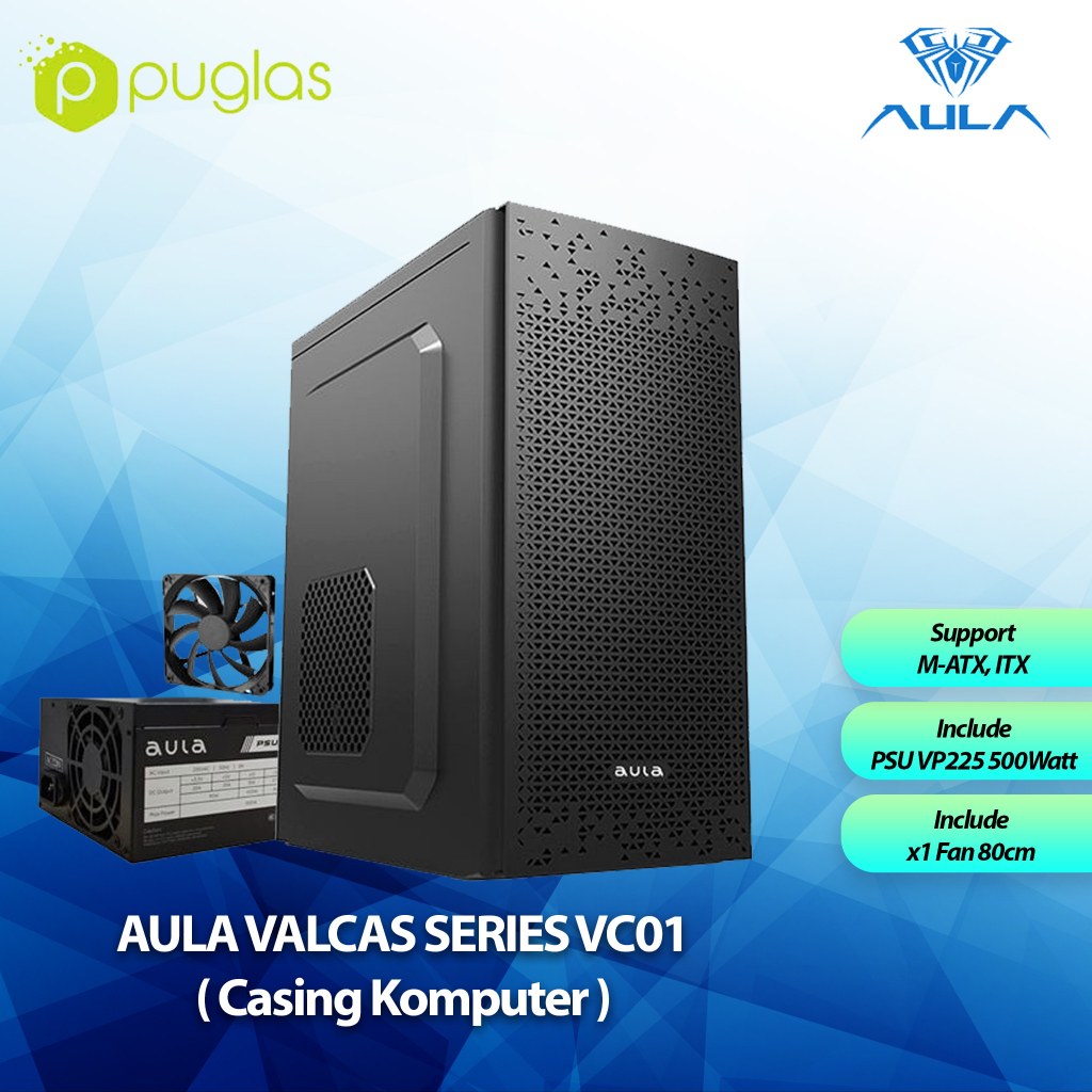 Jual Casing Komputer AULA Valcas Series VC01 MATX ITX Include PSU PC ...