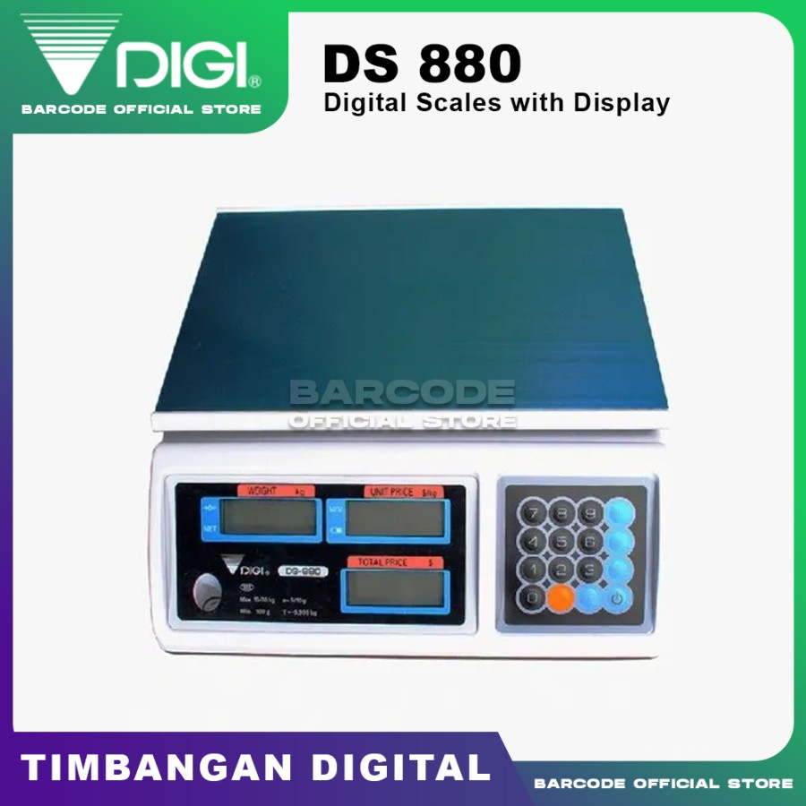 Jual Digi DS880 Digital Scale Buah Sayur Timbangan Harga Barang Ritel Swalayan Supermarket ...