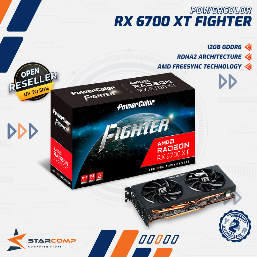 Jual PowerColor RX 6700 XT FIGHTER 12GB GDDR6 VGA RX6700XT | Shopee ...
