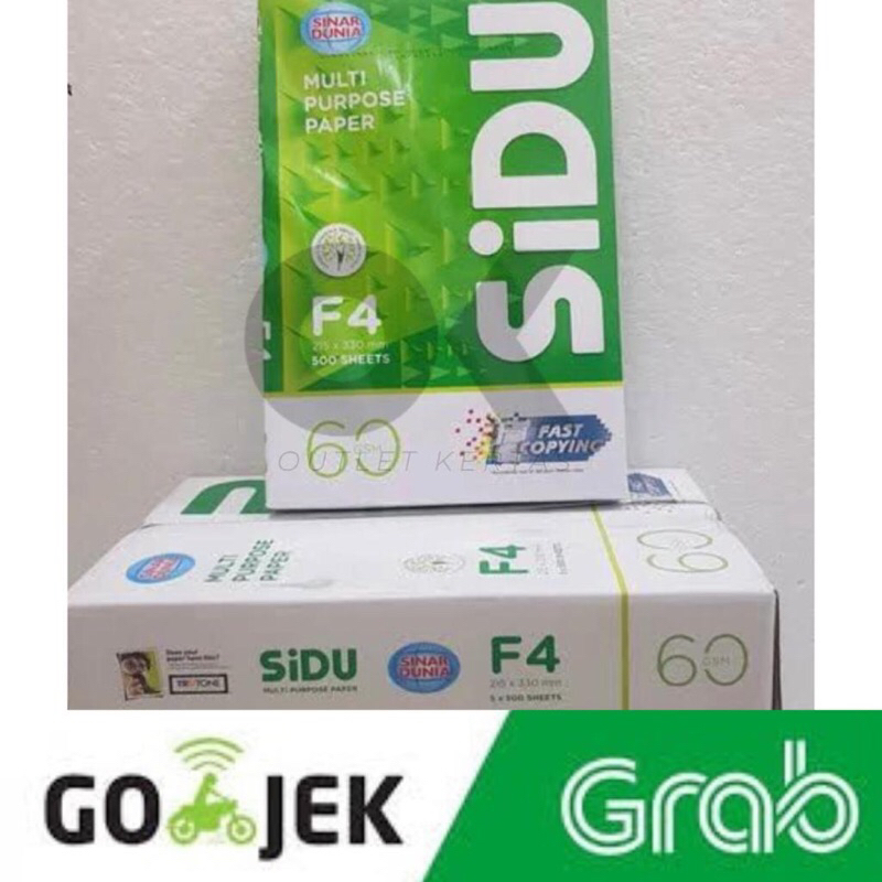 Jual Kertas HVS F4 SIDU 60gr (PER DUS isi 5 rim) *KHUSUS PENGIRIMAN ...