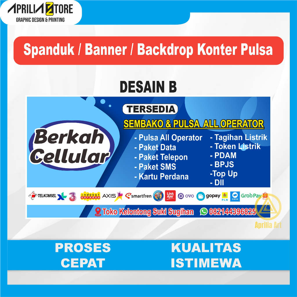 Jual [Aprilia Art ] New Desain Spanduk Banner Konter / Celluler ...