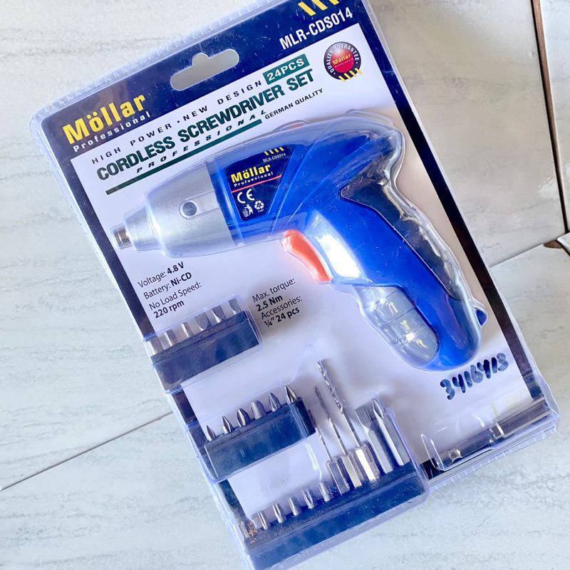 Jual Bor Obeng Baterai Mini MOLLAR CDS014 Cordless Screwdriver Drill ...