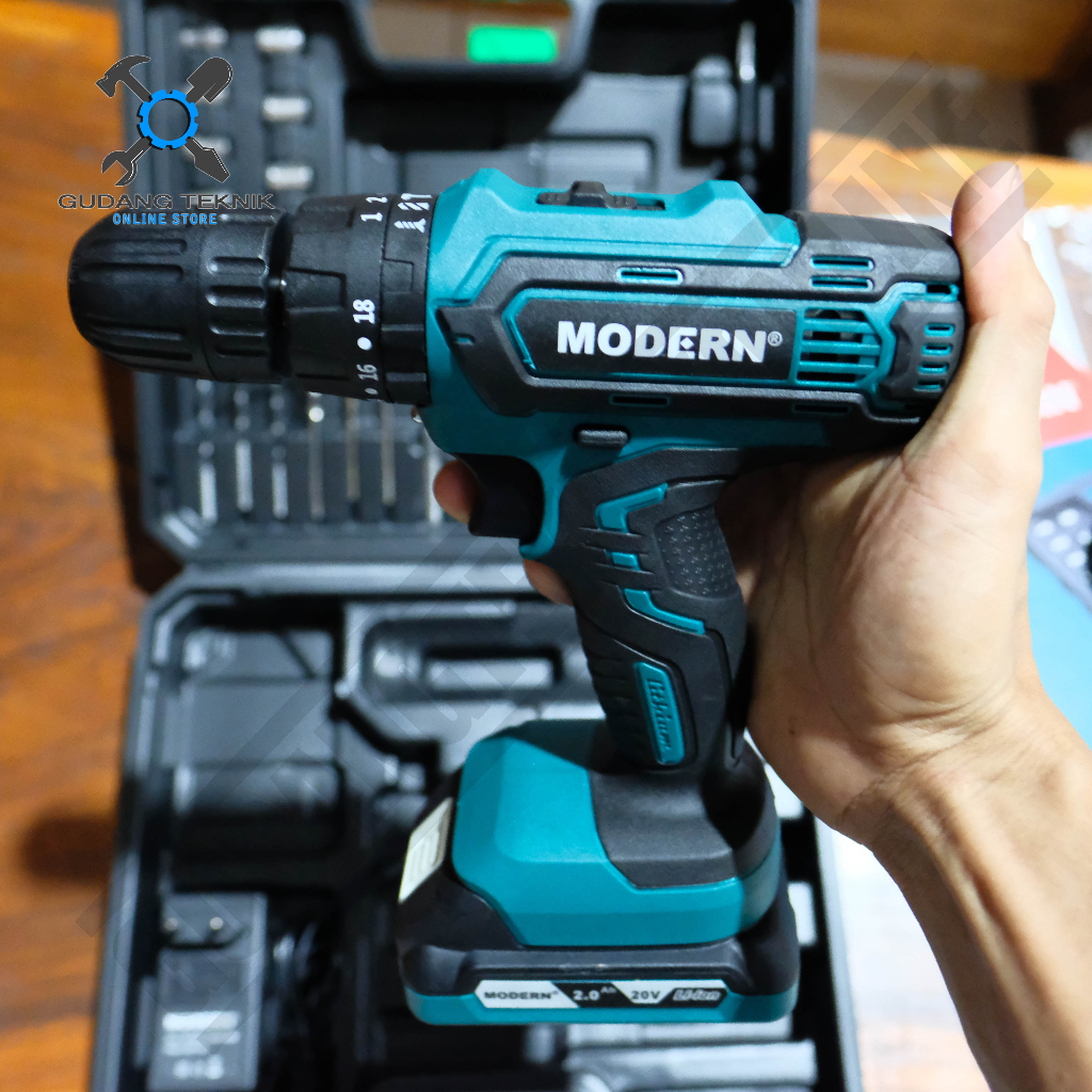 Jual Mesin Bor Baterai MODERN M 16 m-16 /Drill Set Bor 20V M16 Cordless ...