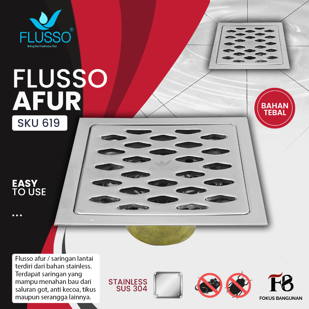 Jual Afur Lantai Kamar Mandi Stainless Floor Drain Penutup Saluran ...