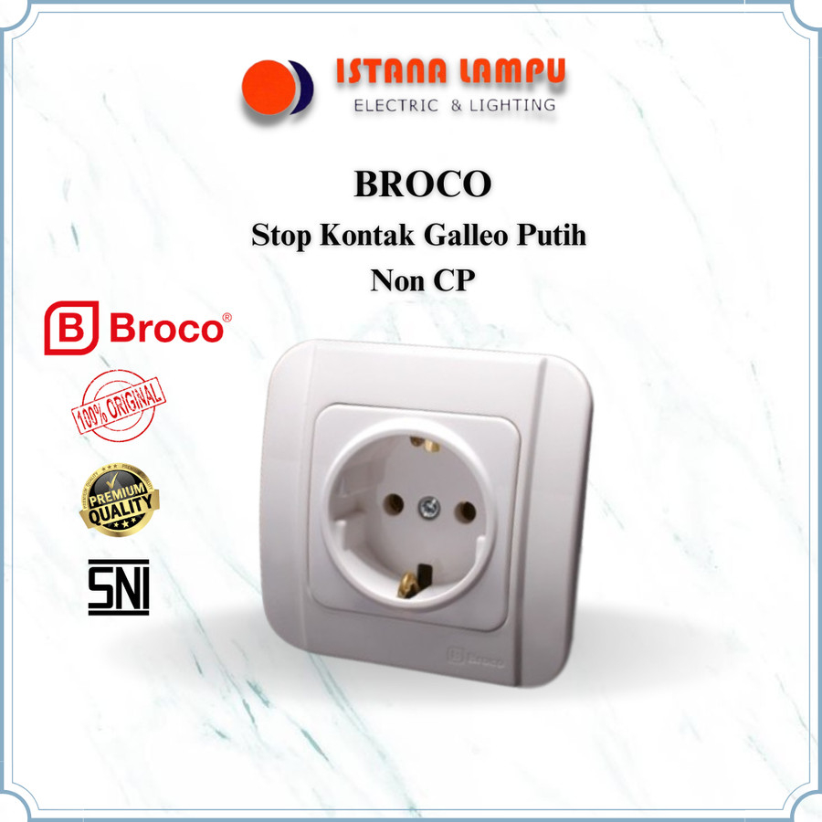 Jual Stop Kontak Broco Galleo Putih Non CP | Shopee Indonesia