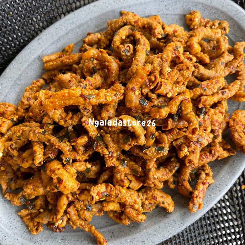 Jual USUS AYAM CRISPY PEDAS DAUN JERUK | USUS AYAM CRISPY ORIGINAL DAUN ...