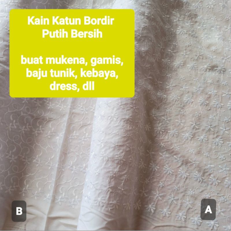 Jual kain katun bordir embroidered cotton embroidery cotton bahan ...