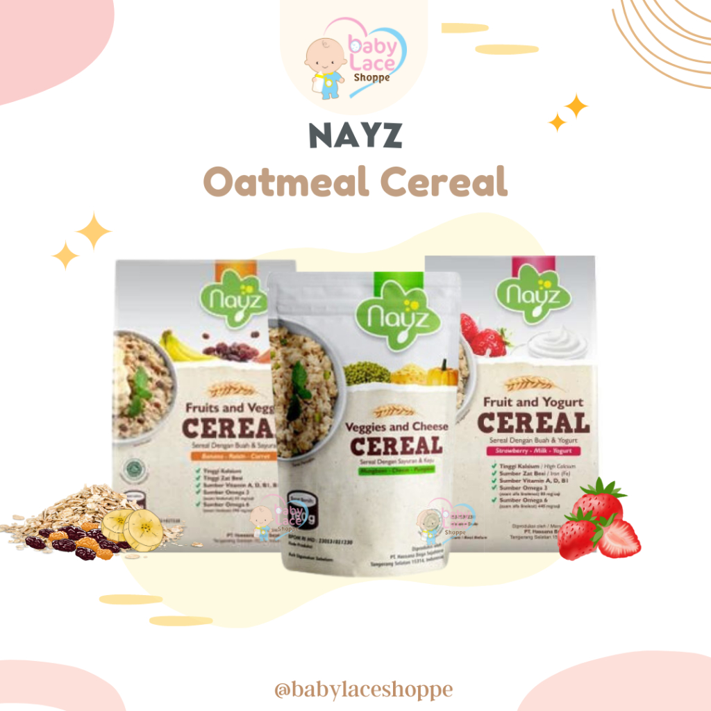 Jual Nayz Cereal Veggies & Cheese / Oatmeal Banana / Oatmeal Strawberry ...