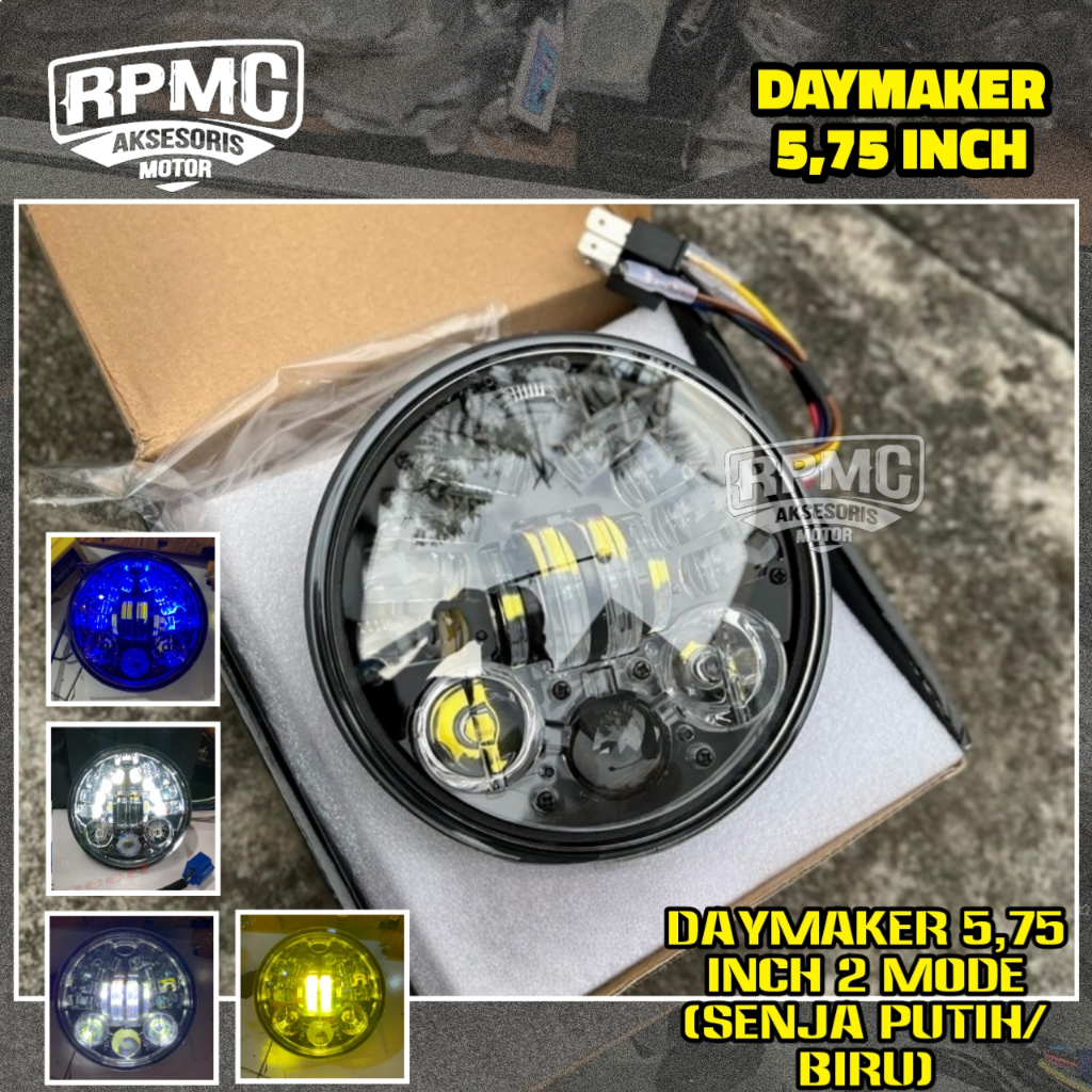 Jual LAMPU DEPAN DAYMAKER BILED UKURAN 5.75 INCH DAYBIL BILLET LAMPU ...