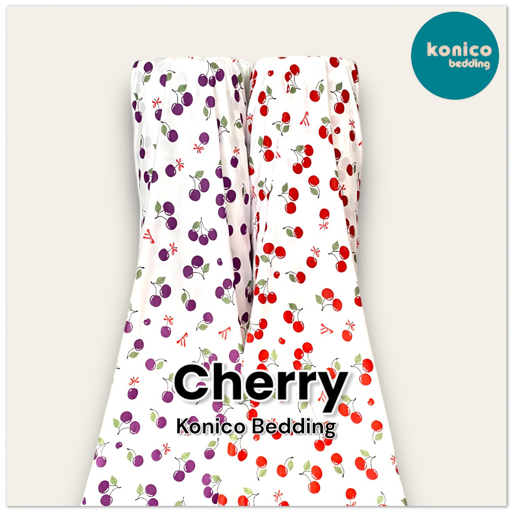 Jual KONICO Bahan Kain Sprei katun Motif tabur Anak CHERRY | ELBHE STAR CATRA GROW ( METERAN ...