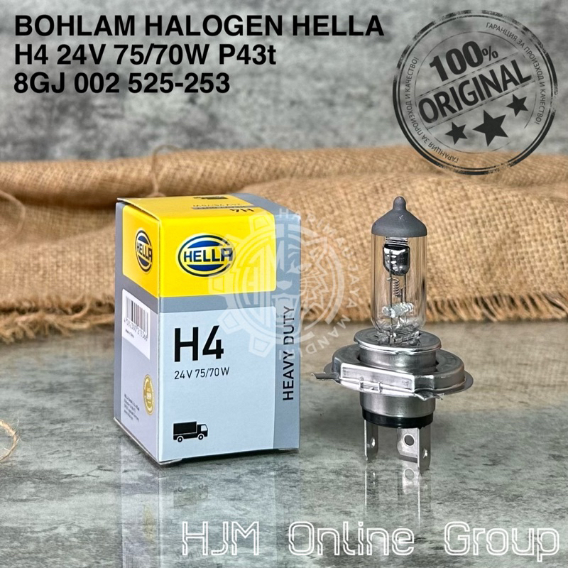 Jual BOHLAM LAMPU HALOGEN HELLA H4 P43T 24V 75/70W ORIGINAL 8GJ 002 525 ...